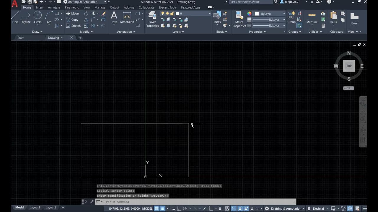 AutoCAD 2021 Tutorial: Zoom tool (VIII): how to use Zoom Center - YouTube