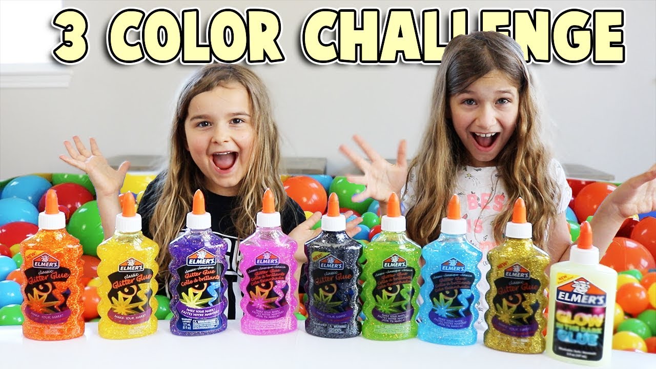 3 COLORS OF GLUE SLIME CHALLENGE IN A BALL PIT!! - YouTube