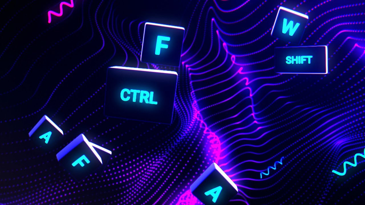 Blue Neon Keyboard Keys Background video | Footage | Screensaver - YouTube