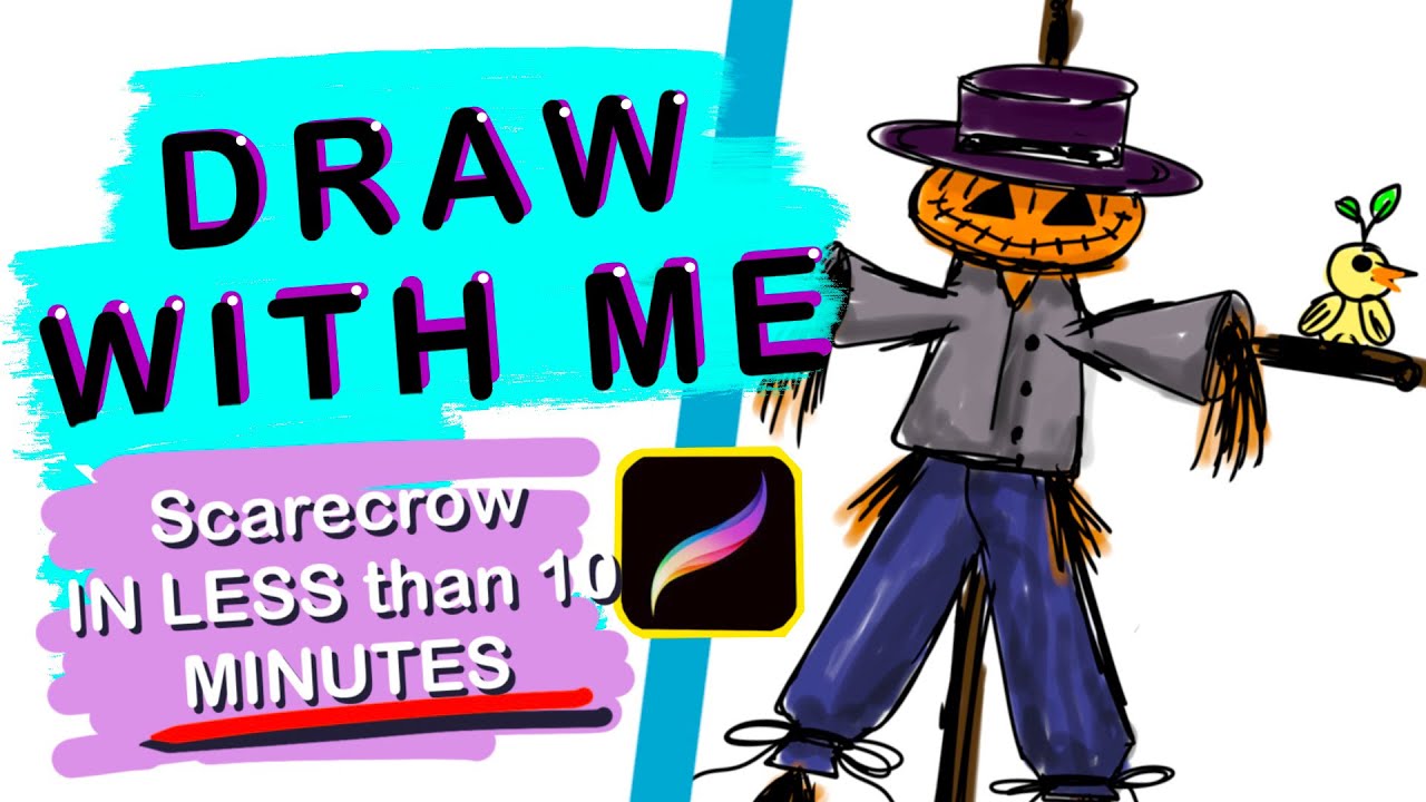 How To Draw A Scarecrow / How to Draw for beginners - YouTube