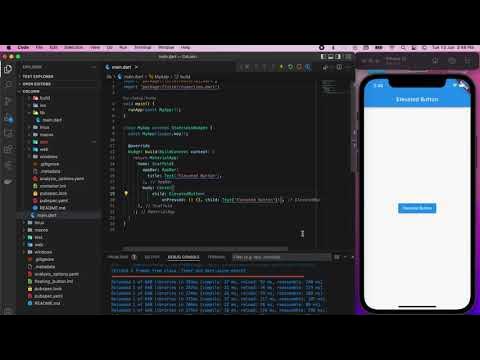 Elevated Button in Flutter using VS Code - YouTube