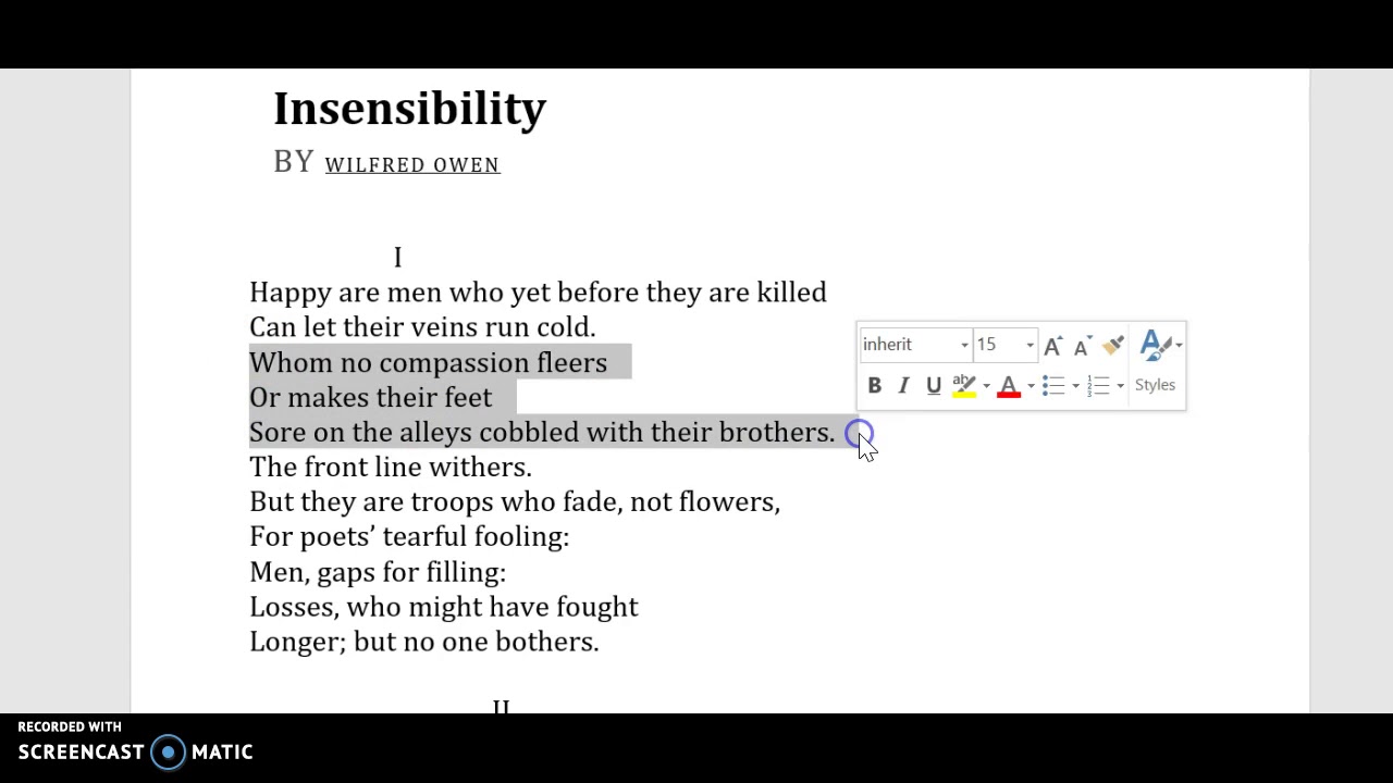 Insensibility Part 1 - YouTube