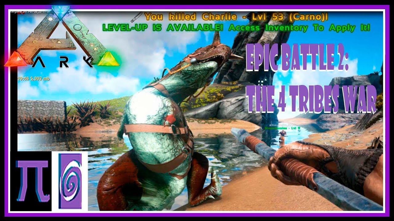 ARK SURVIVAL EVOLVED LET'S PLAY 39 - EPIC BATTLE 2 WAR OF THE 4 TRIBES ...