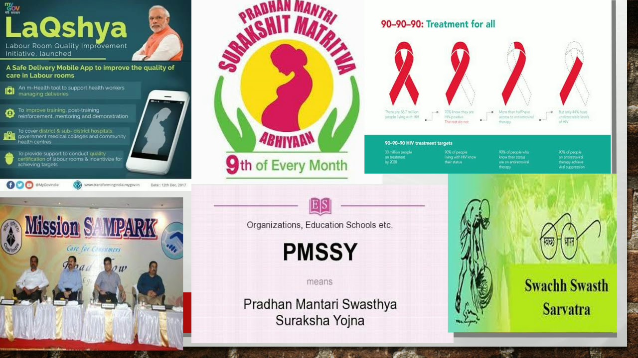 LaQshya , mission Sampark , AMRIT , IDSP, PMSSY, PMSMA ,swachh swasth ...