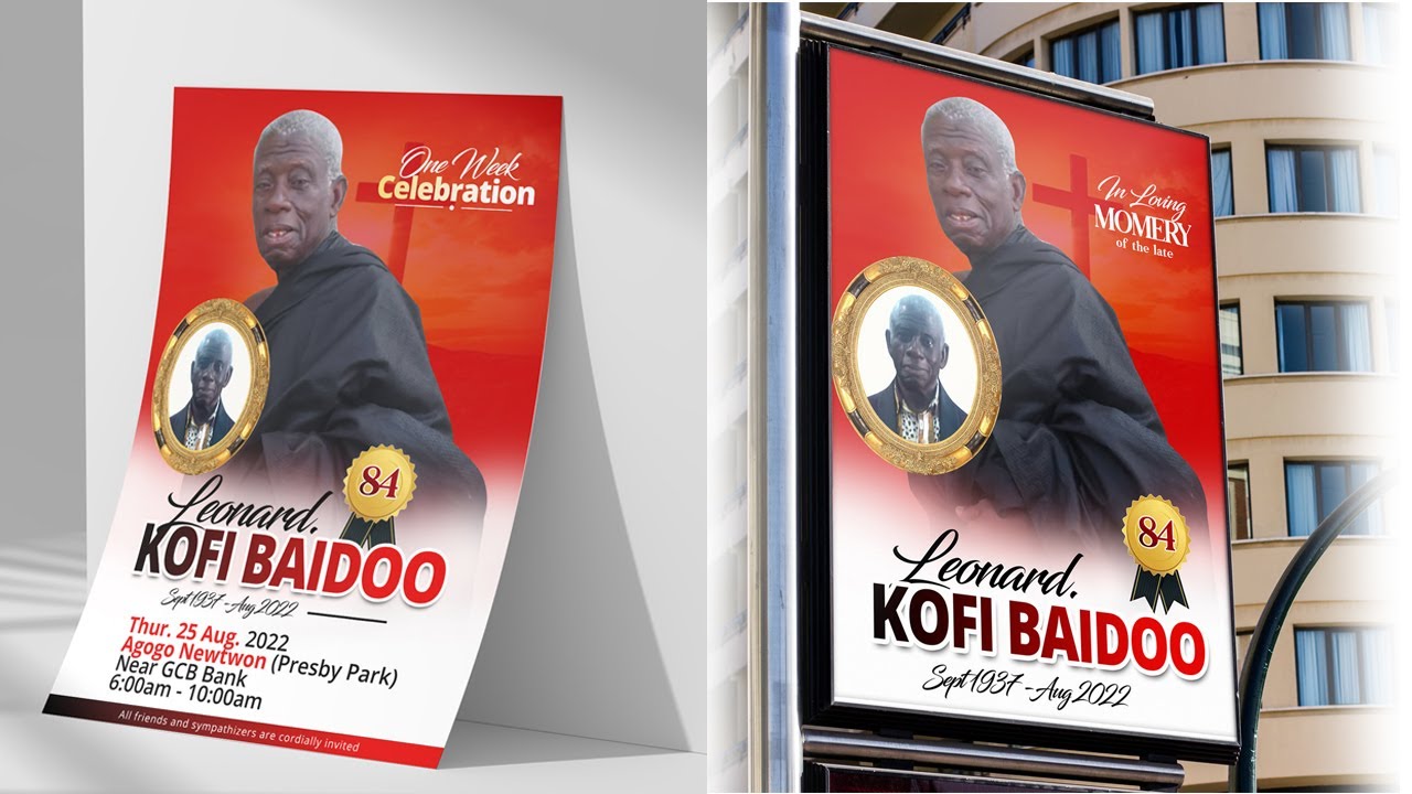 Simple Funeral Poster And Banner Design In Photoshop - YouTube