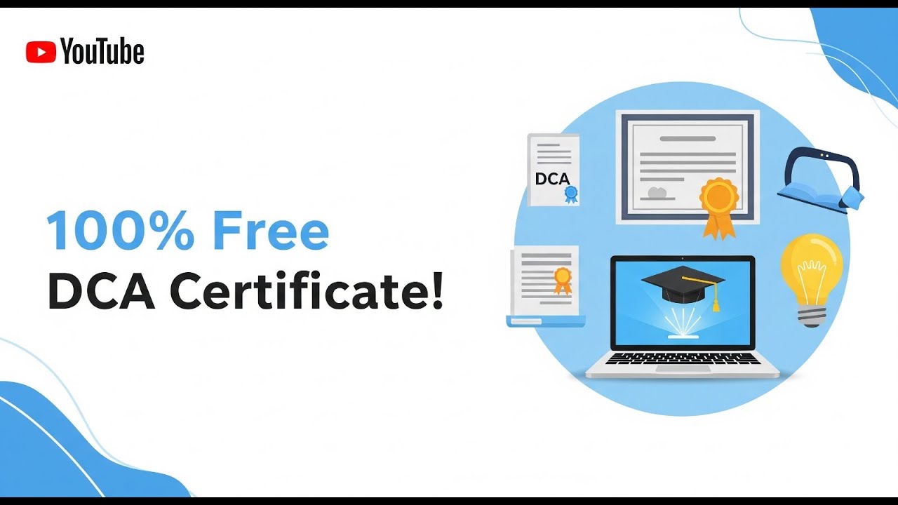 100% Free DCA Certificate! | Test कैसे दें और Certificate कैसे Download ...