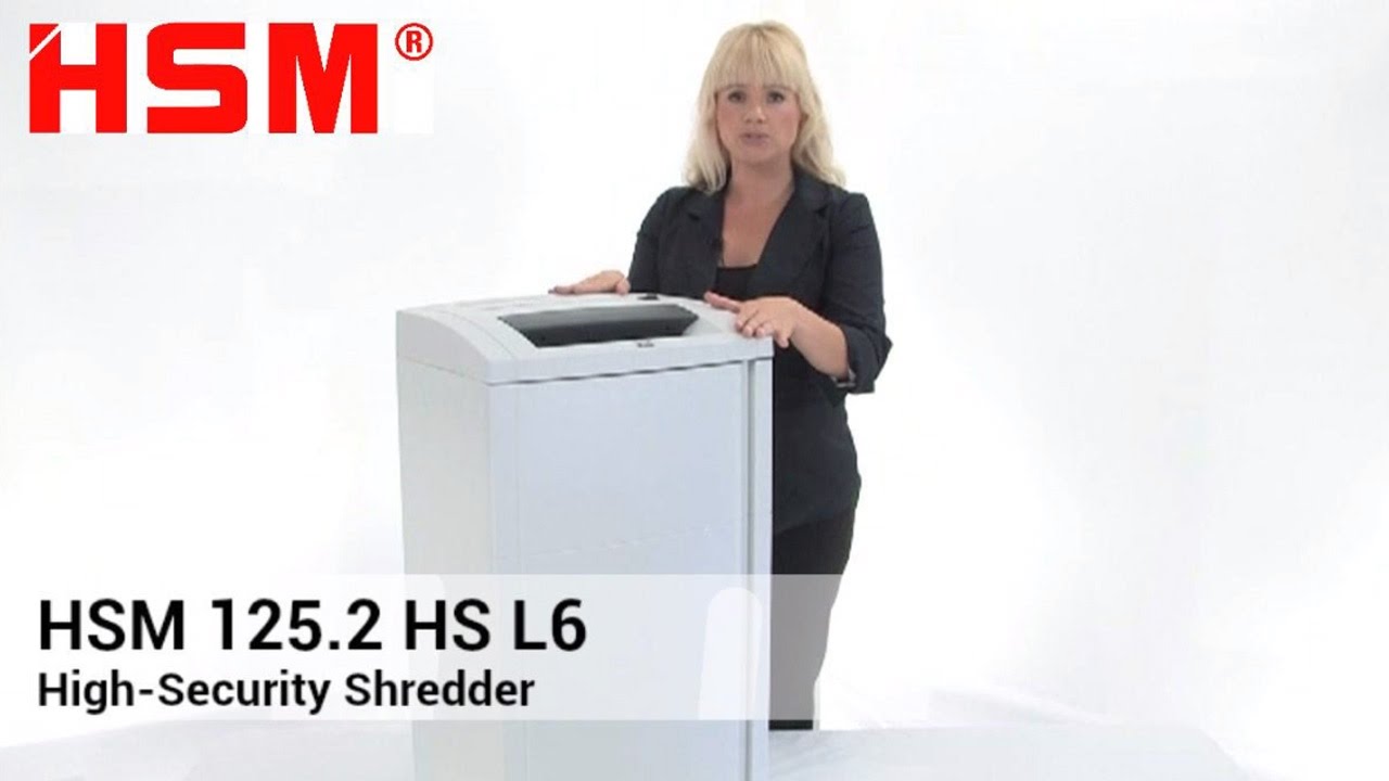 HSM of America 15624 Classic 125.2 HS L6 Cross-Cut Shredder - YouTube
