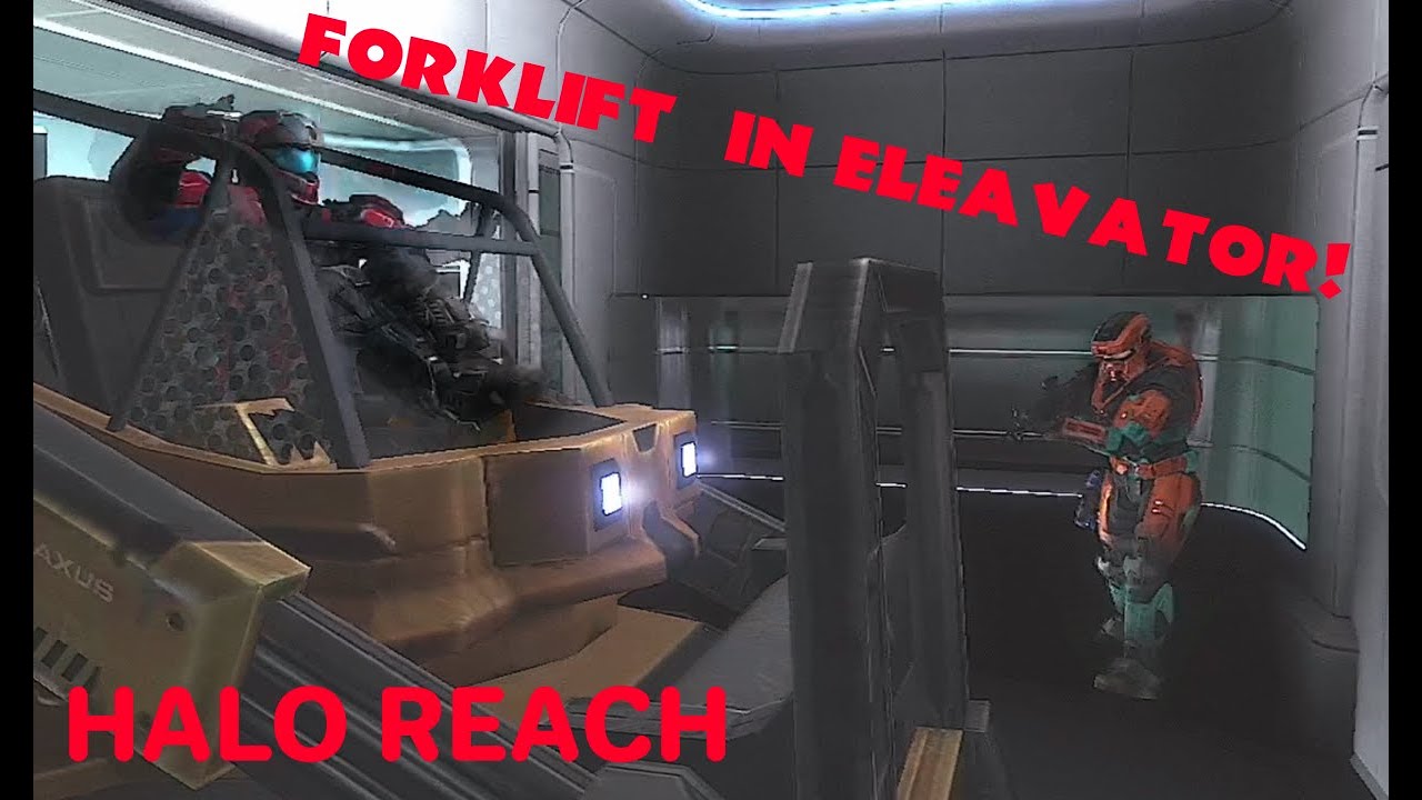 Trying to get a forklift into elevator HALO Reach - YouTube