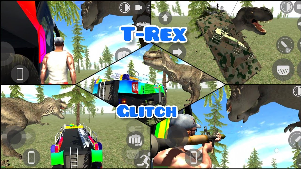 T-Rex in Moon Gravity in Indian Bikes Driving 3D - YouTube