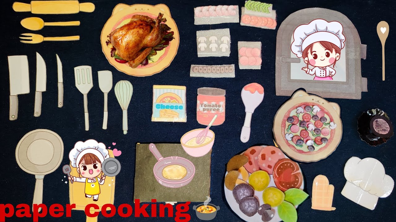🥘🍜🥗PAPER COOKING👨‍🍳🍲 |ASMR 😍🥘|PIZZA🍕🍕 making|😍😍😍#easycrafts # ...