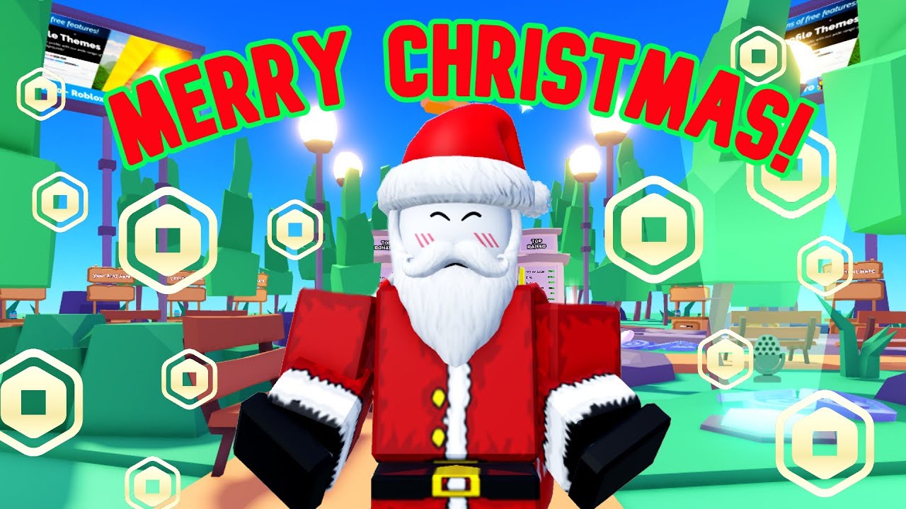 DRESSING UP AS SANTA AND GIVING EVERYONE 100 ROBUX IN MY SERVER!! (PLS ...