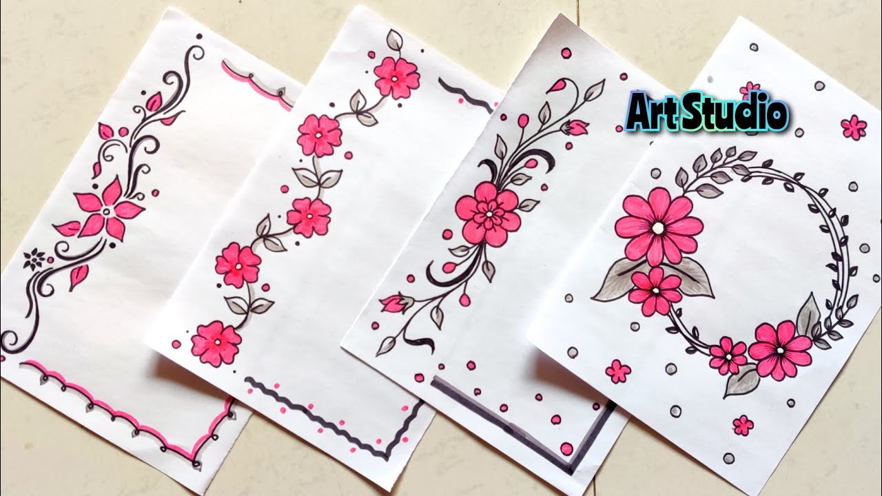 4 Beautiful Border Designs Project Work Designs Title Page Book Project