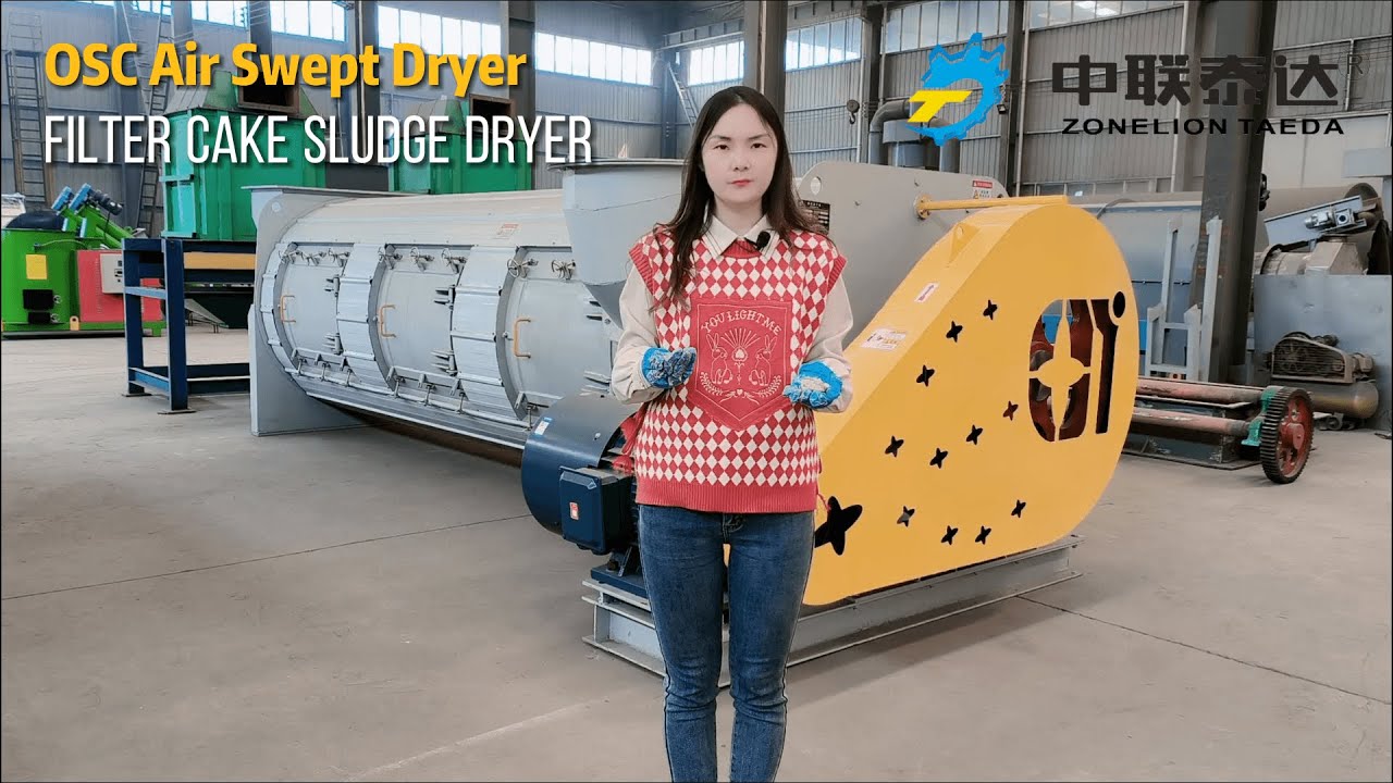 OSC Air Swept Dryer Filter Cake Sludge Dryer - YouTube