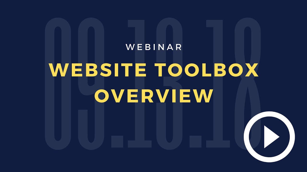 Webinar: Website Toolbox Overview - YouTube