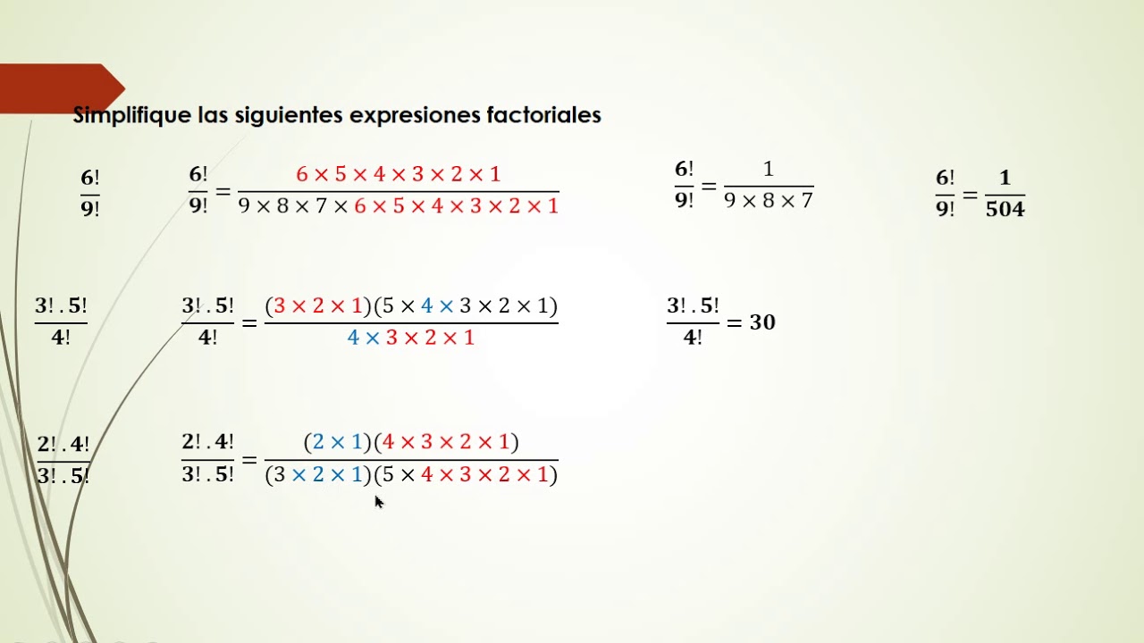 Cálculo del factorial y coeficiente binomial - YouTube