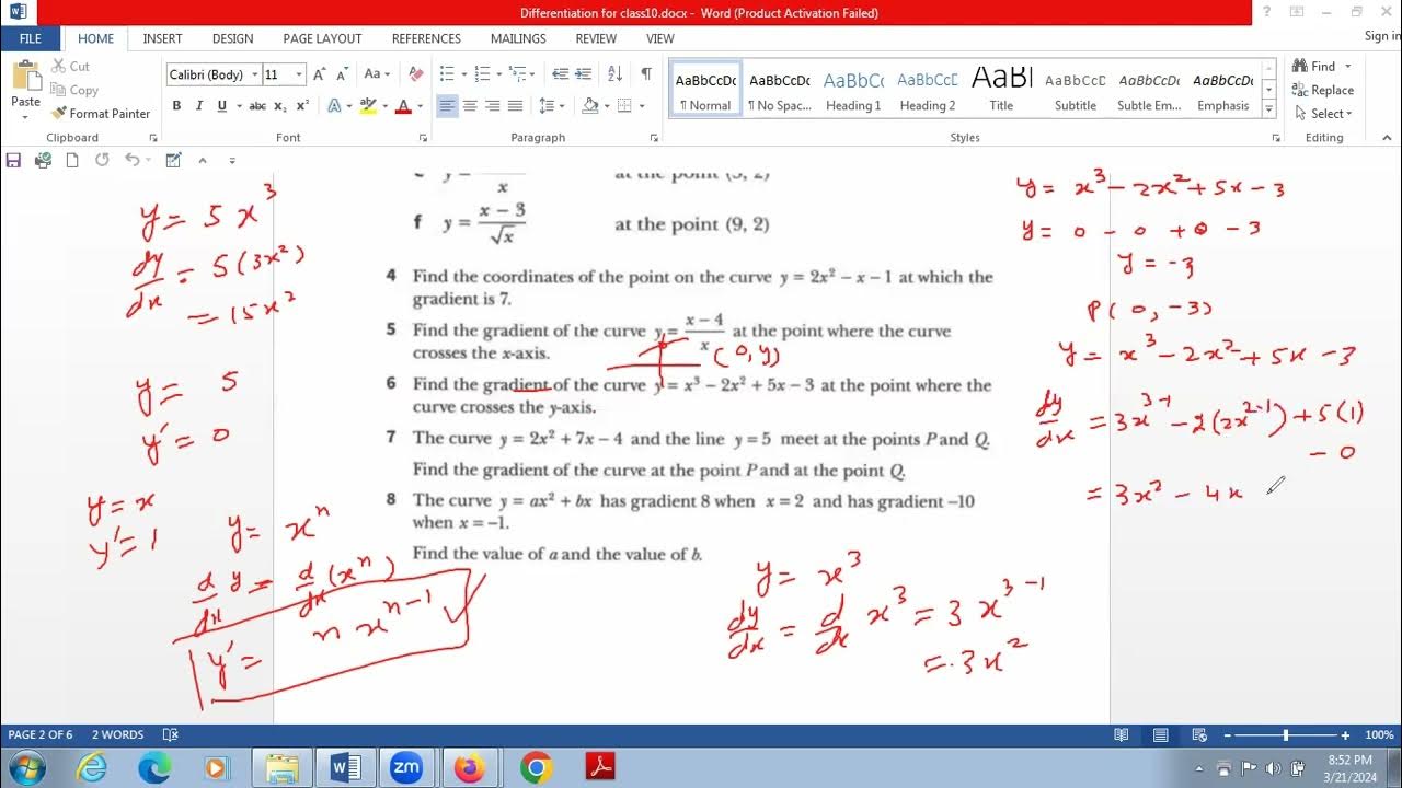 Differentiation of Function s for IGCSE Students o level 0580 - YouTube