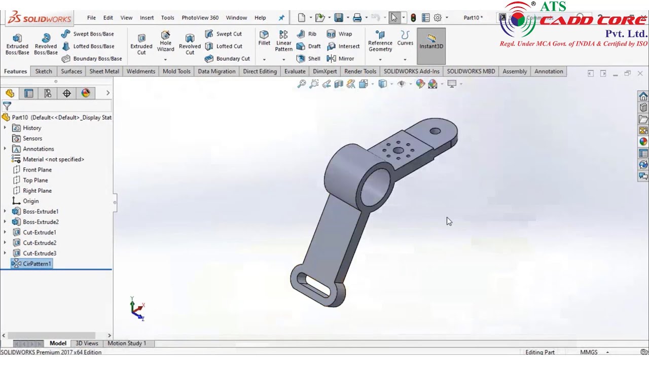 SolidWorks Part Design Exercise 107 - YouTube