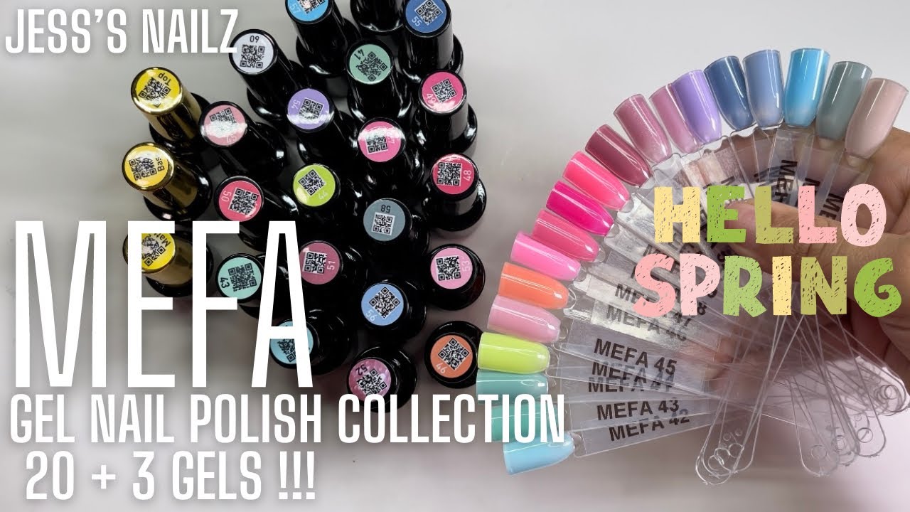 Mefa Gel Nail Collection 20 + 3 Gels!!! | Unboxing/Swatching ! - YouTube