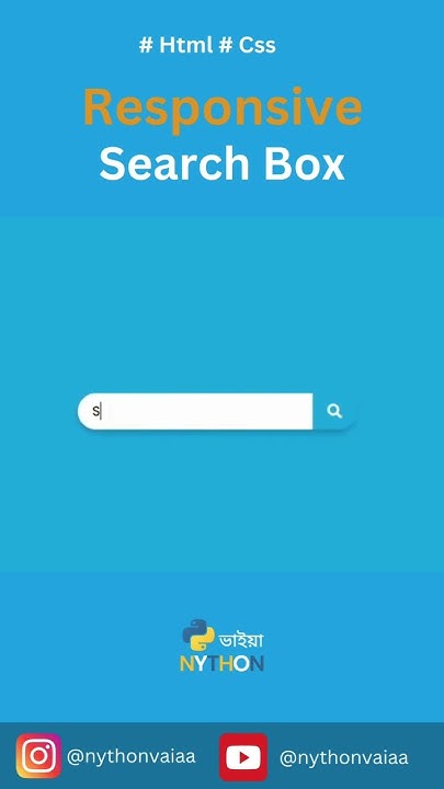 Responsive Search Bar Design with HTML and CSS #html #css #programming #nython - YouTube