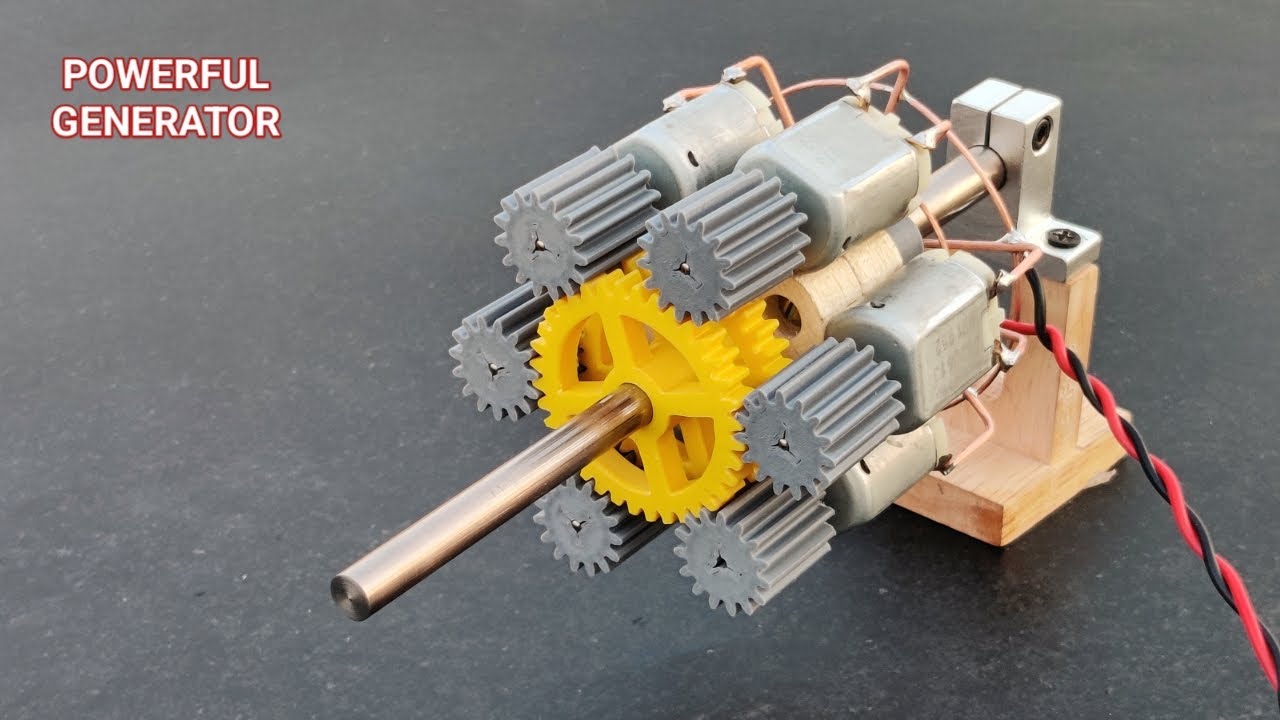 Making Powerful Generator Using 6 DC Motor - YouTube