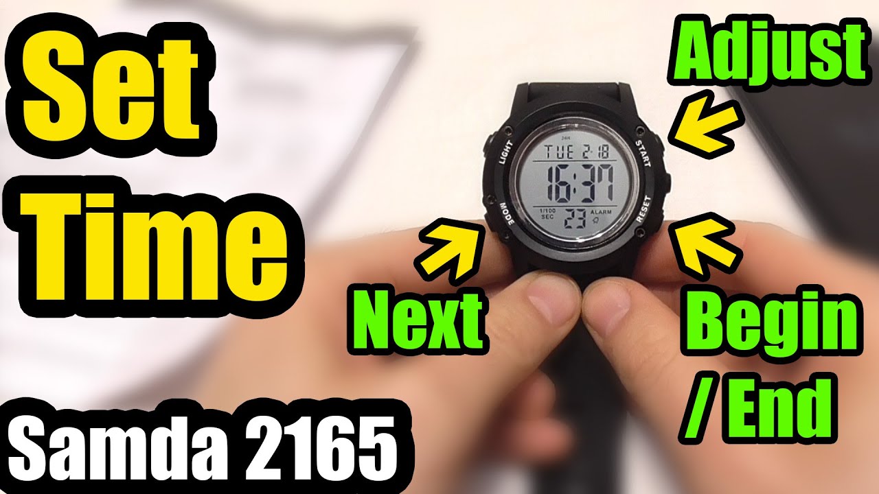 How to set the time? (Samda 2165 Wrist watch) - YouTube
