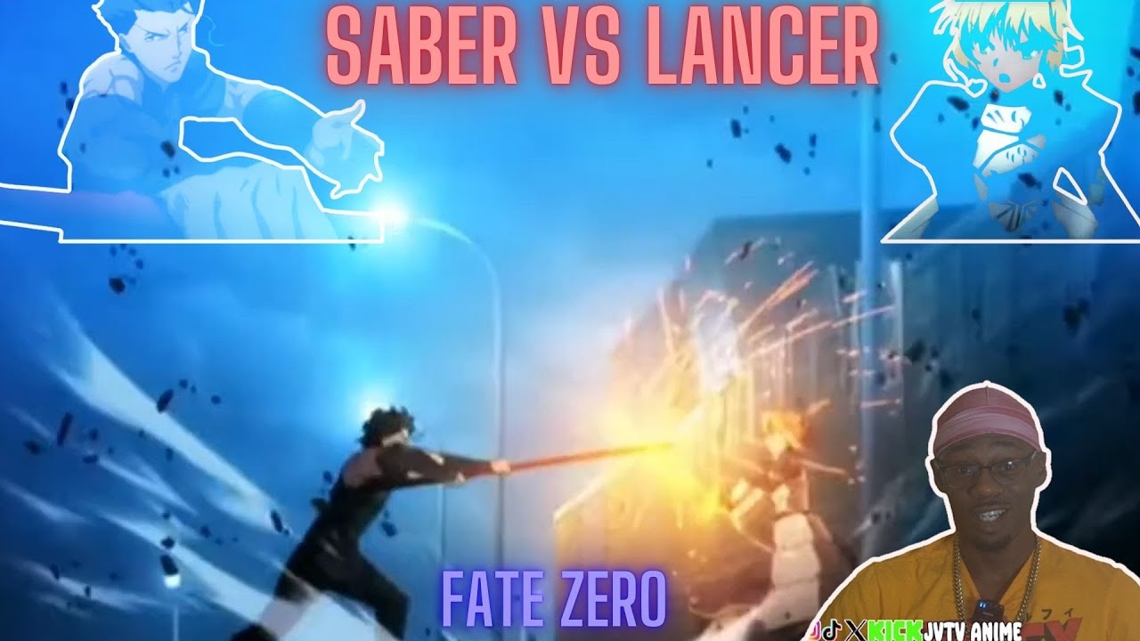 Saber vs Lancer Epic Fight fate zero Reaction - YouTube