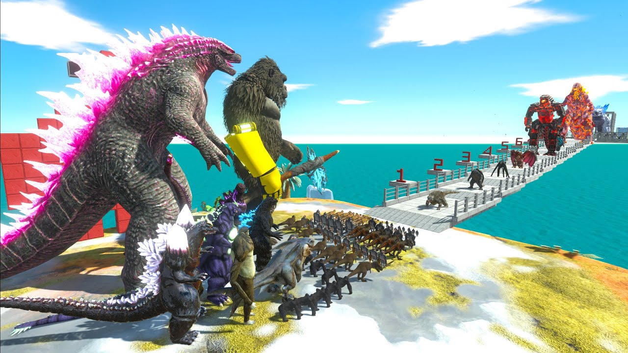 Godzilla Evolved or Kong Who can defeat 10 level of Kaiju Monster ...