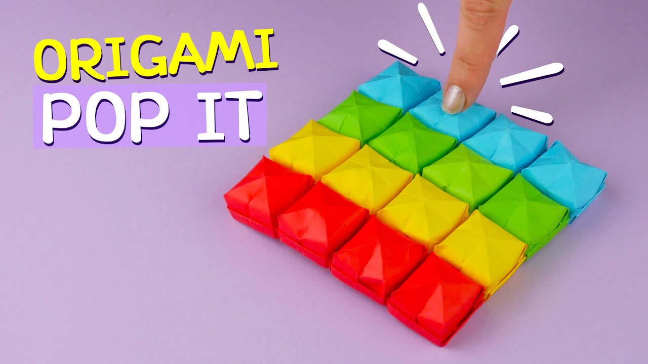 How to make origami Pop It [Antistress rainbow] - YouTube
