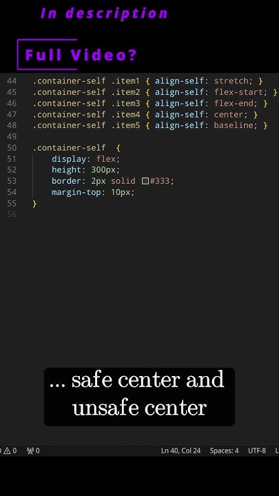 💻 CSS 29b 💻 align-self property 💻 #css #css3 #csscourse #html #html5 #omg - YouTube