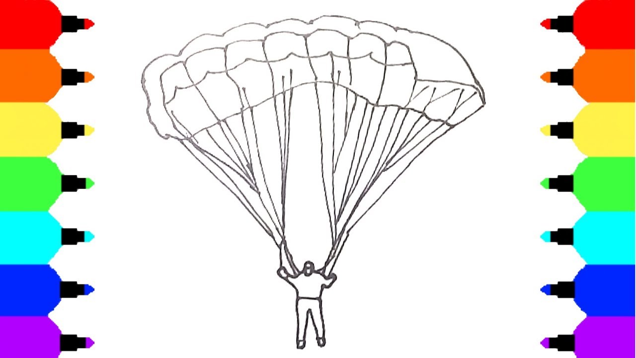 How to Draw Skydiver - Coloring and Drawing with Colored Markers - YouTube