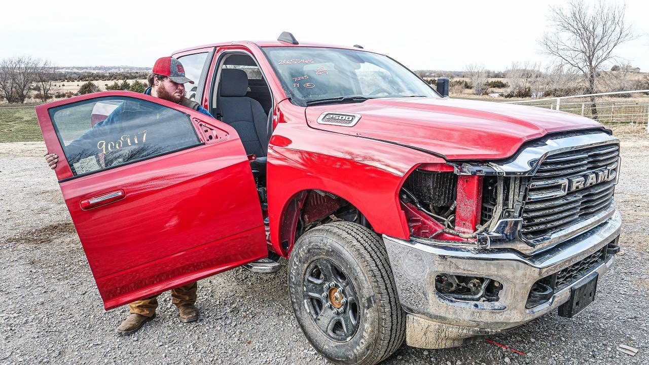 Painting My Wrecked 2019 Ram 2500 Cummins in Garage! - YouTube