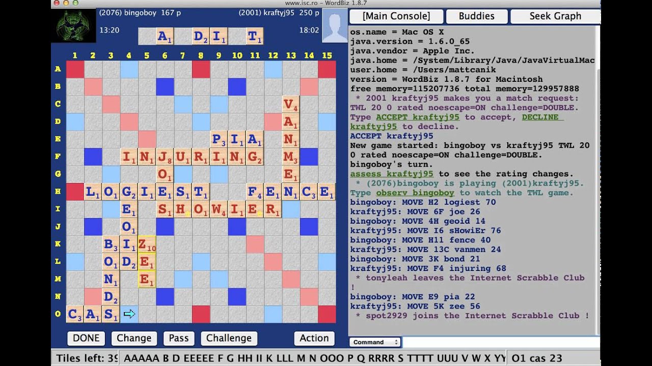 Expert Scrabble Game #29 vs. Joey Krafchick - YouTube