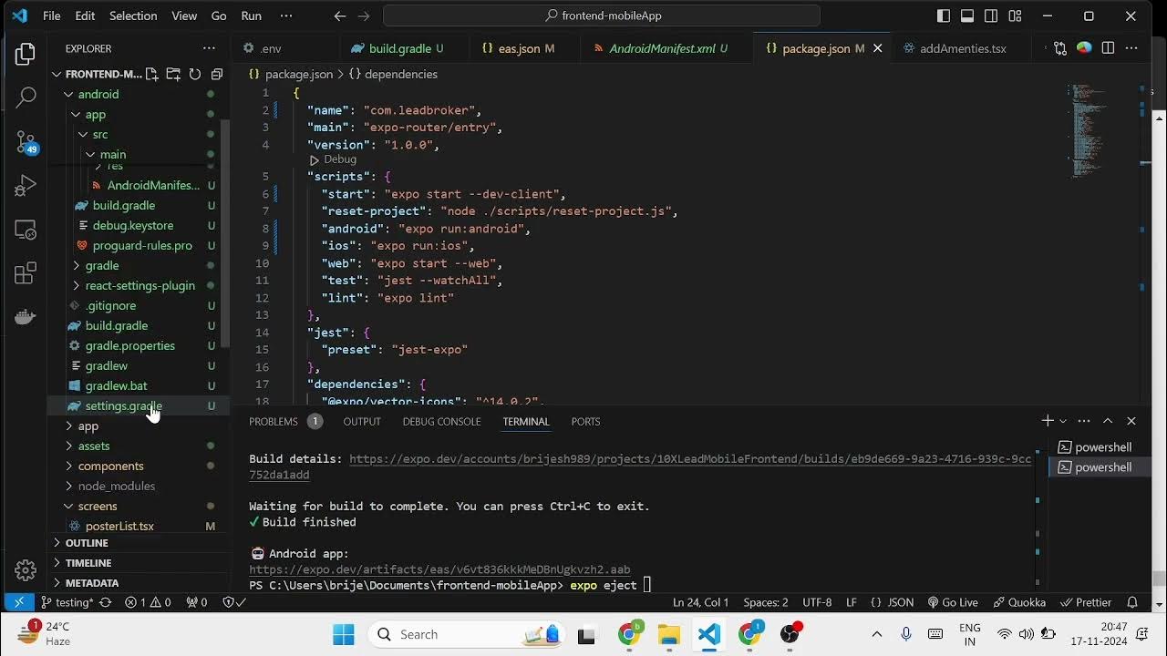Solve Execution failed for task ':app:processReleaseMainManifest' in react expo. - YouTube