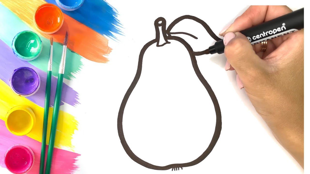 Drawing and Coloring a 🍐 Pear / Menggambar dan Mewarnai 🍐 Pear ...