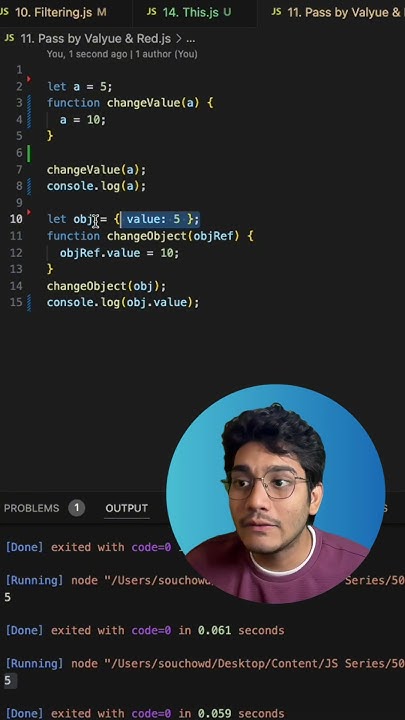 Pass by Value & Reference in JavaScript | Day 11/50 of Javascript Challenge | Soumyadip - YouTube
