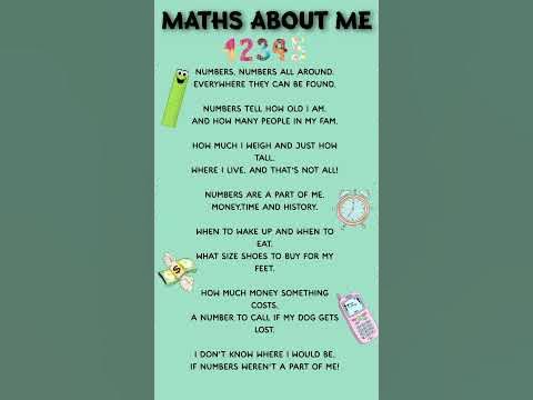 Maths About Me | English poem for kids | Poems in English | #shorts ...