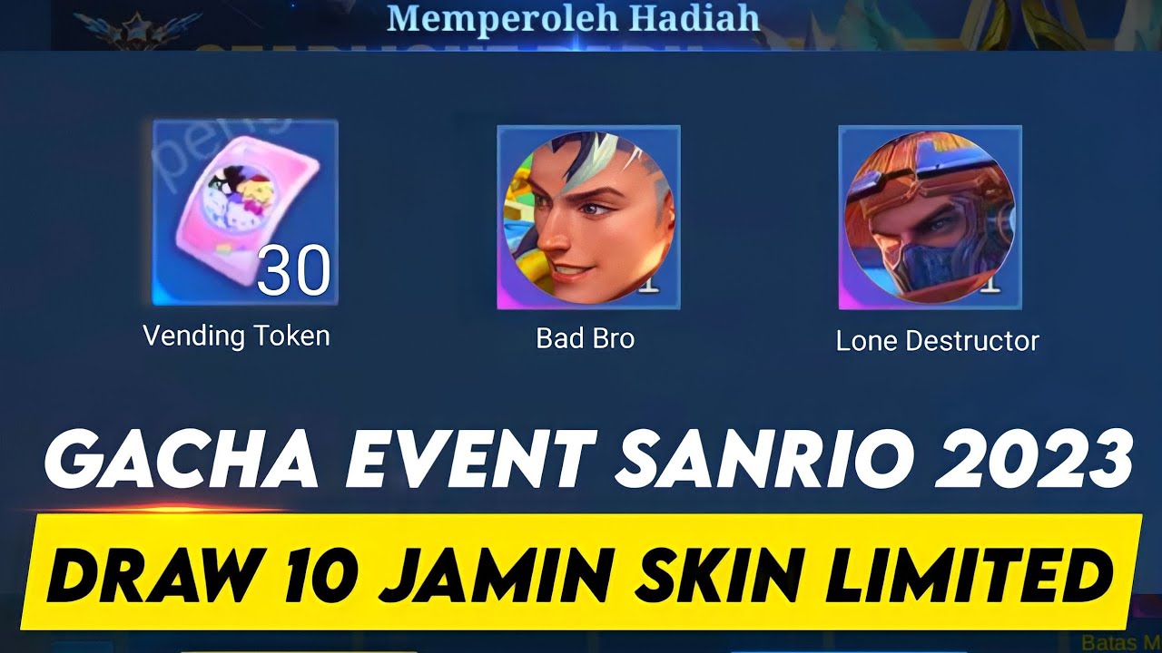 GACHA EVENT SANRIO MLBB X HELLO KITTY 10X DRAW JAMIN SKIN EPIC LIMIT ...