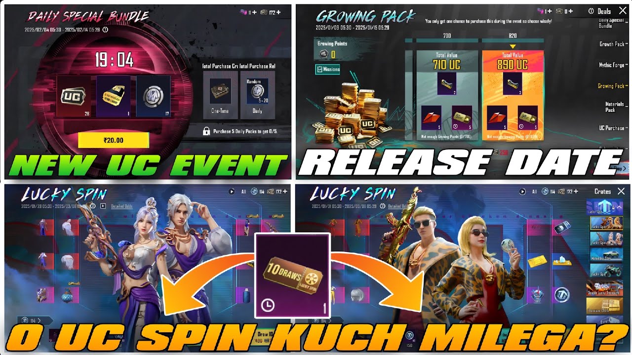 😍BGMI DAILY SPECIAL BUNDLE EVENT 0 Uc Lucky Spin | 10 Draw Voucher Bgmi ...