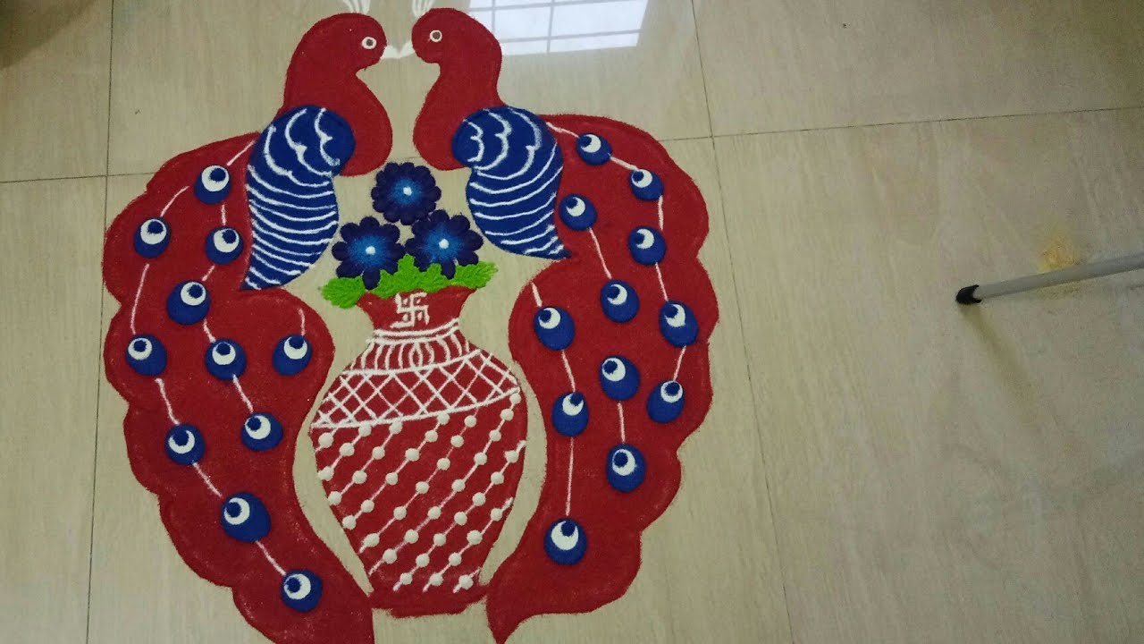Akshay tritiya special rangoli.Gojiri rangoli art. - YouTube