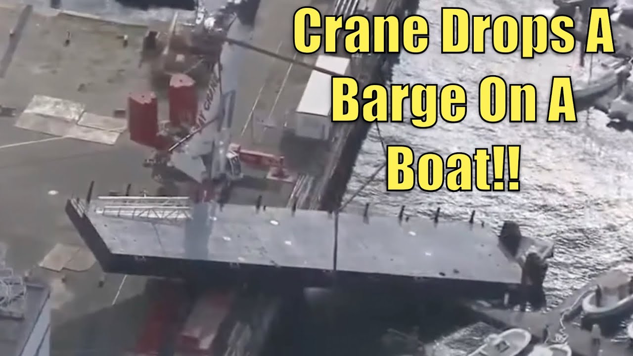 Crane Drops A Barge On A Boat! | Boating News of the Week | Broncos ...