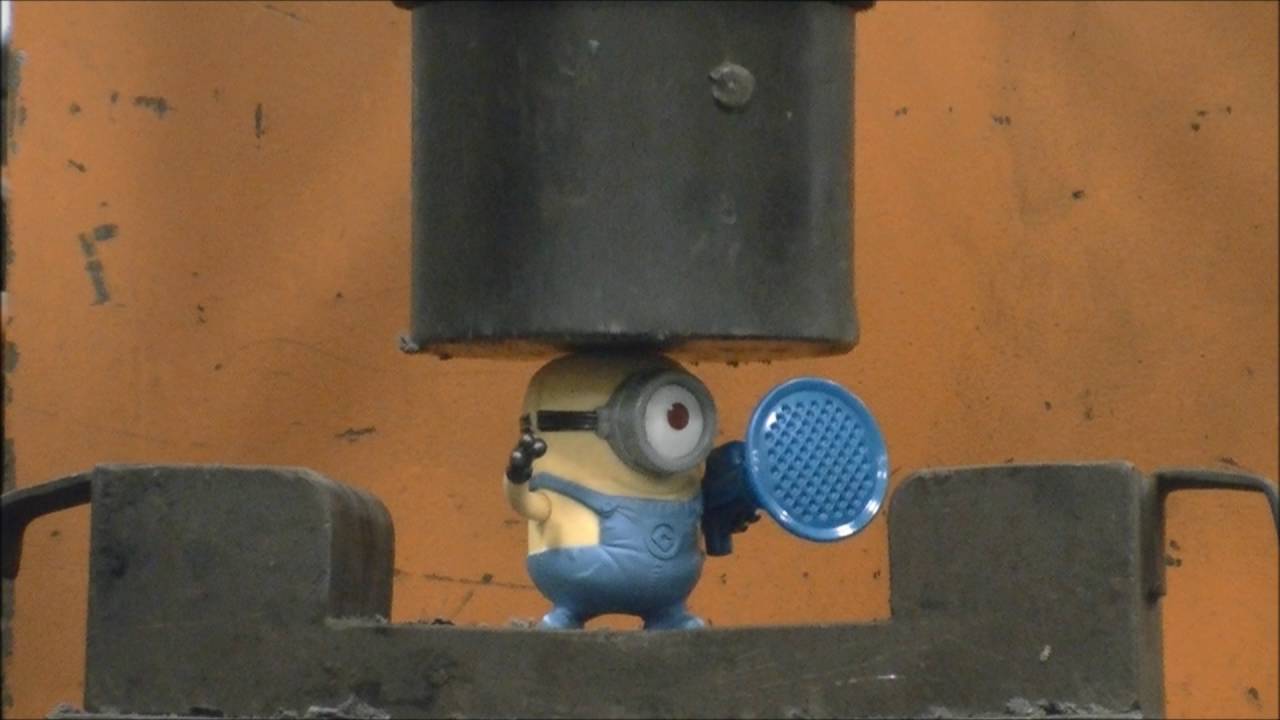 Despicable Me Minion getting crushed flat - YouTube