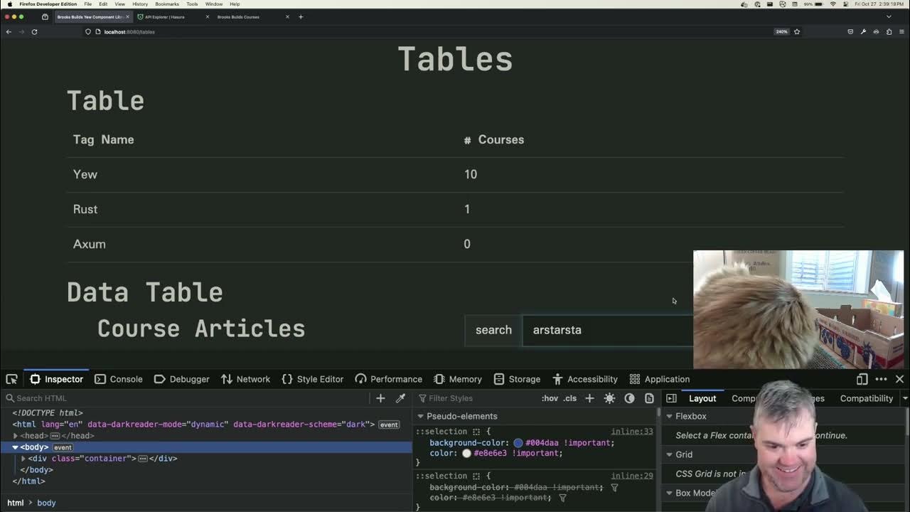 Stream archive: Search input field with clear button in Yew + Rust (2023-10-27 afternoon) - YouTube