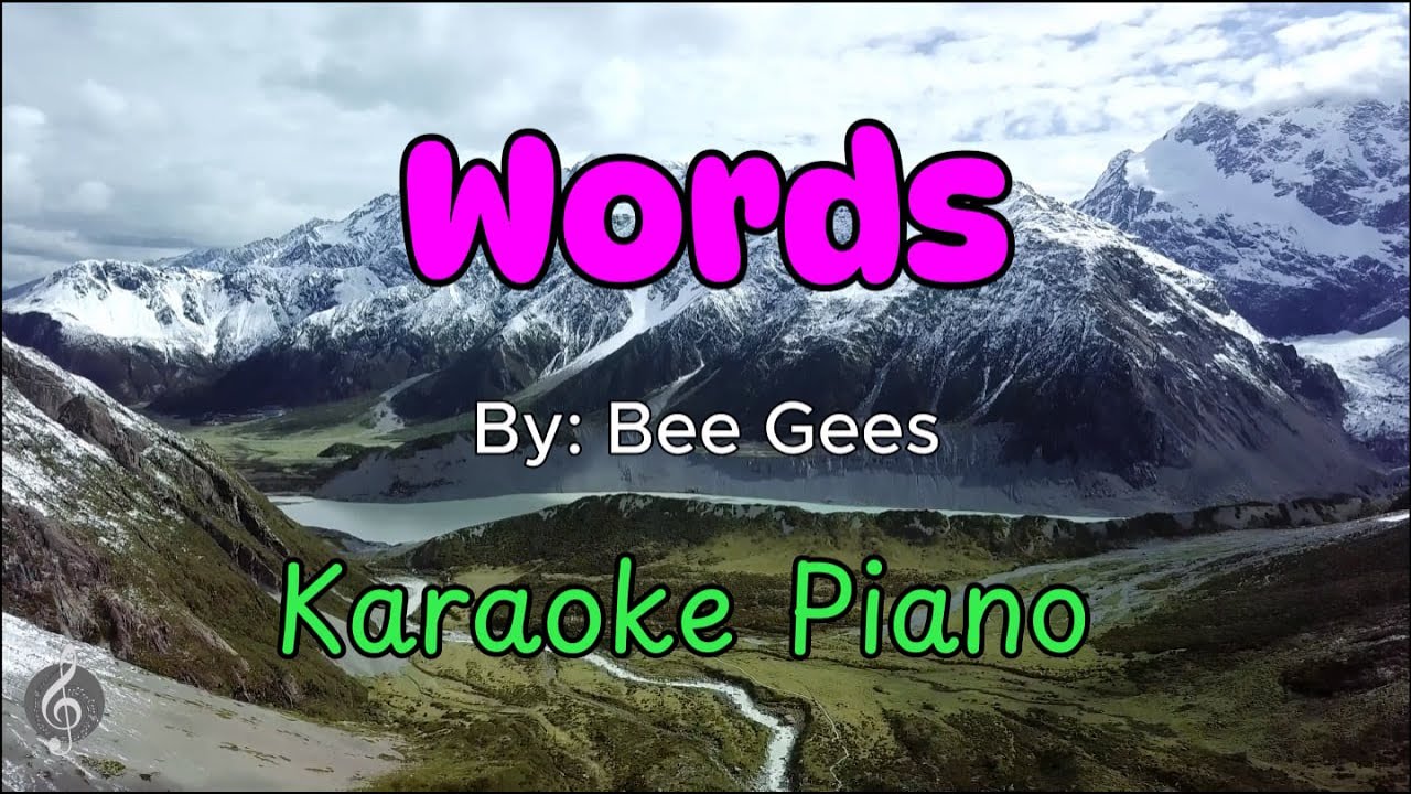 Words by Bee Gees - Karaoke Acoustic Piano - YouTube