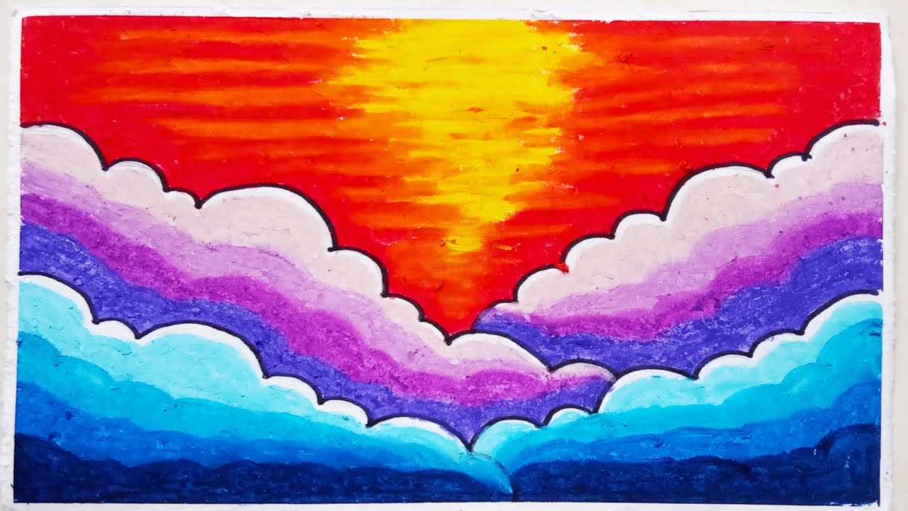 Menggambar Dan Mewarnai Awan & Langit Dengan Cara Gradasi - YouTube