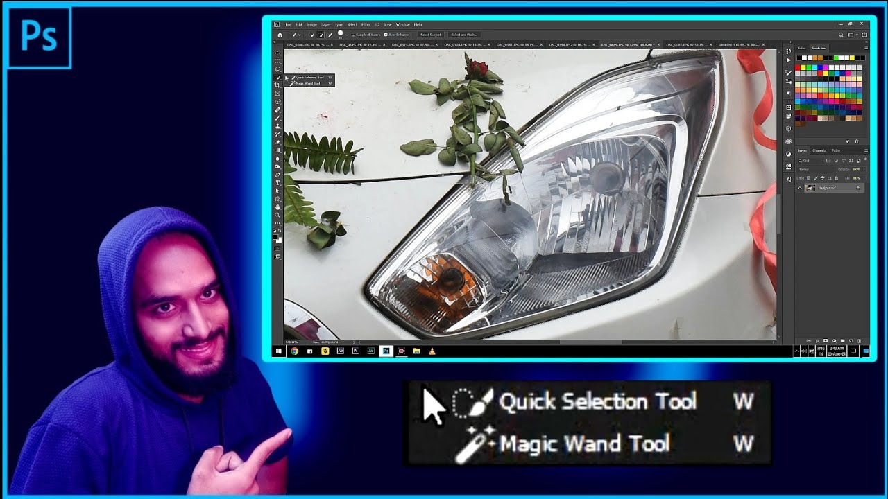 21. PHOTOSHOP Quick Selection Tool, Magic Wand Tool Use Hindi में # ...