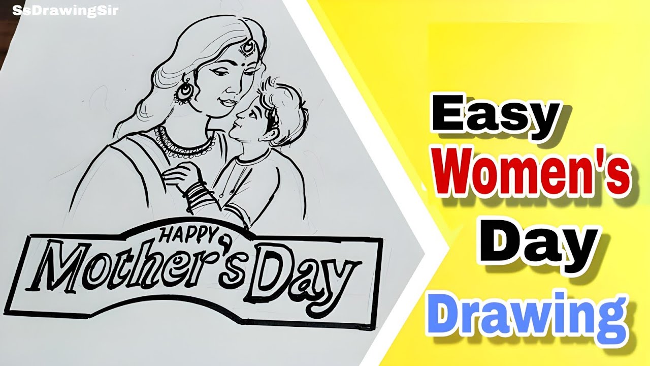 Womens day drawing / international women's day drawing easy - YouTube