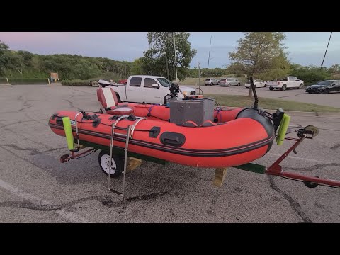 All electric inflatable boat setup. - YouTube