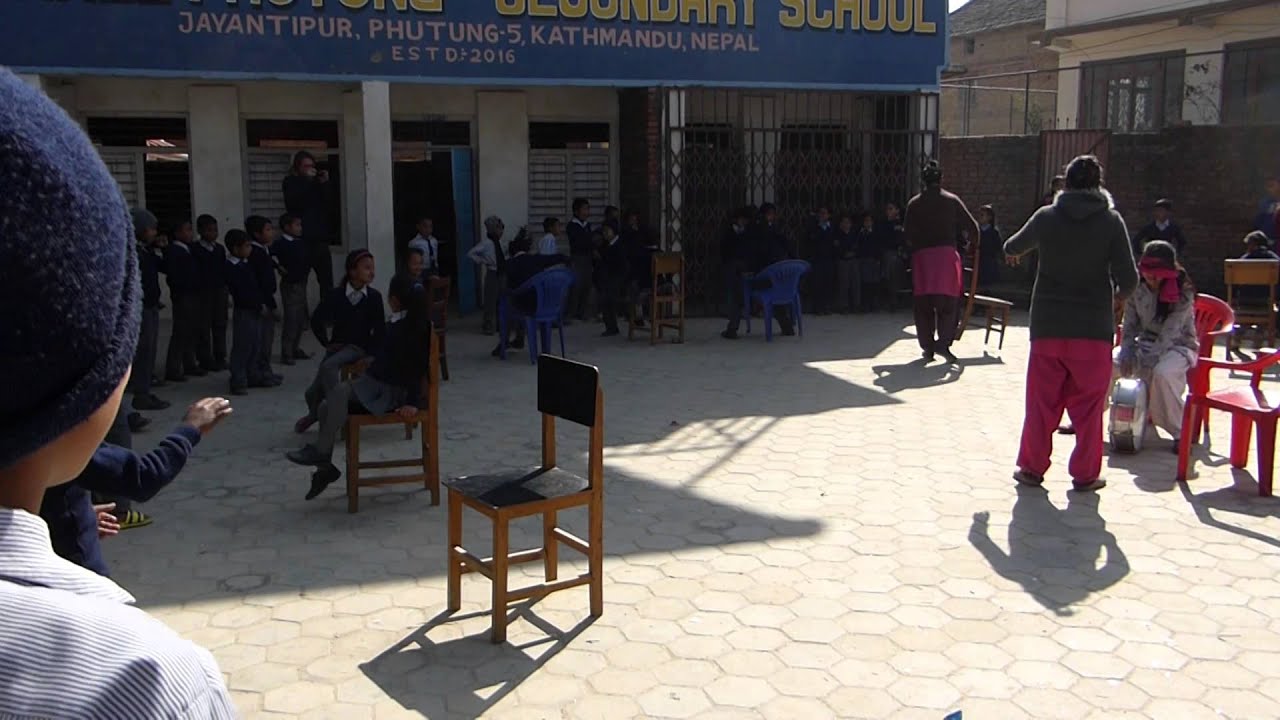 The Kids Play Music Chairs At School Sports Day; Nepal - YouTube