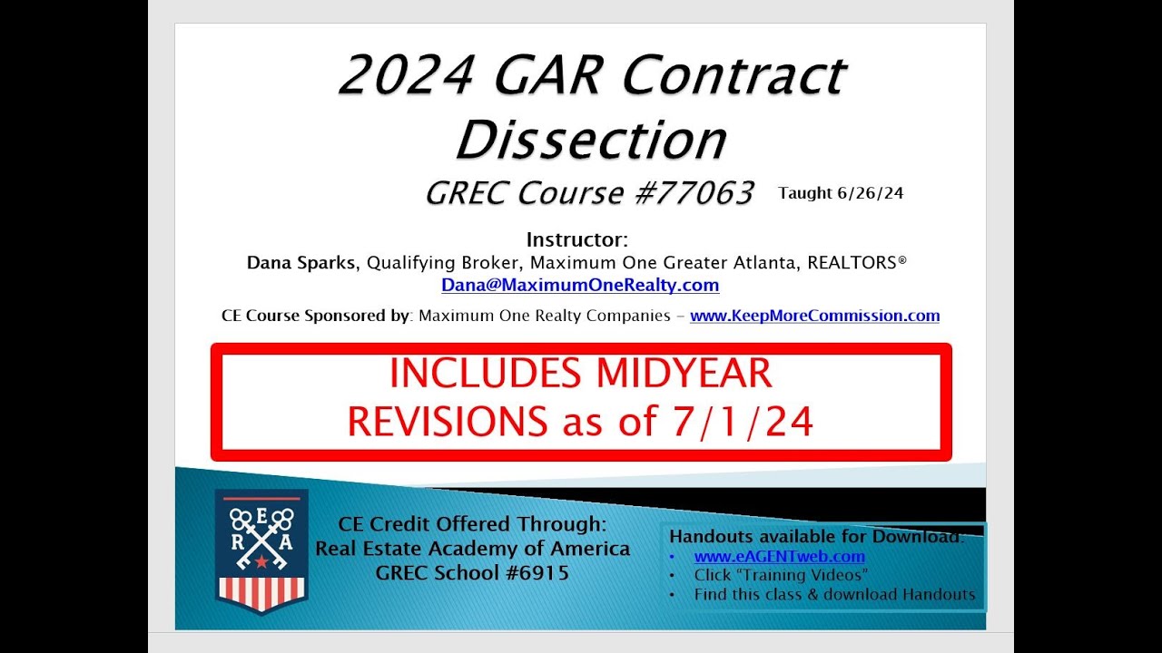 💥 2024 GAR Contract Dissection & Mid Year Revisions - CE Class taught 6 ...