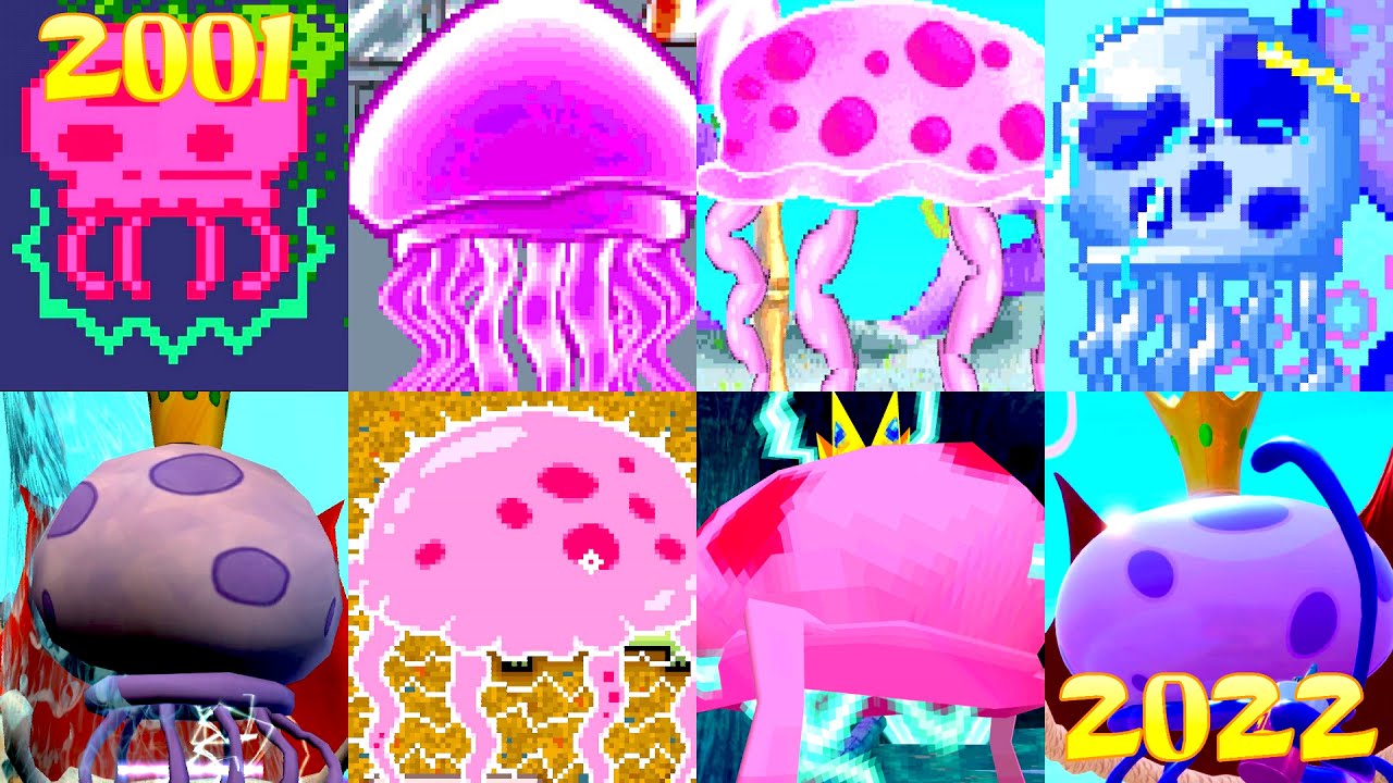 Evolution of all 10 Jellyfish Boss Battles in SpongeBob Games (2001 ...